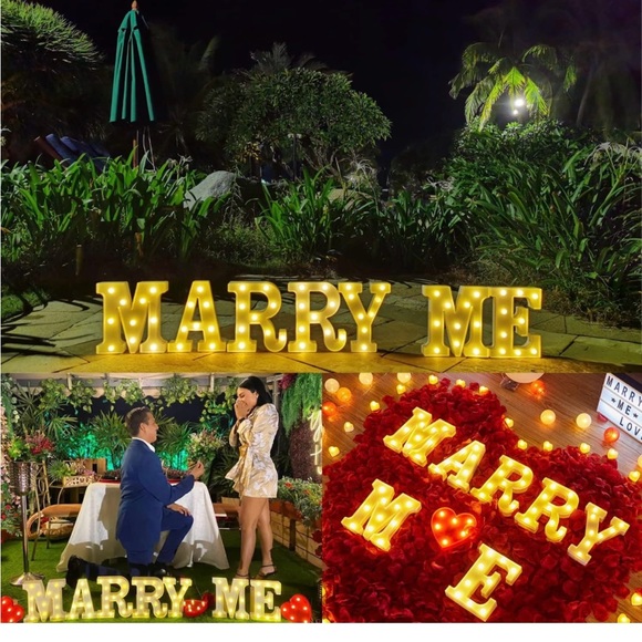 LED Lights | Other | 7 Led Marquee Letter Light Marry Me Sign For ...